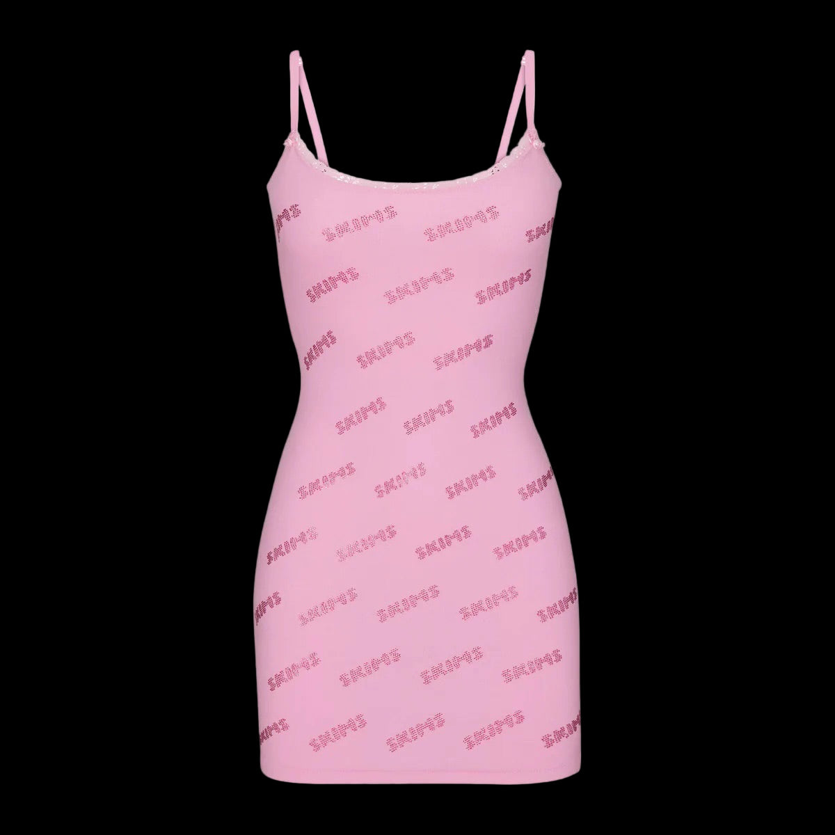 SKIMS Rhinestone Logo Mini Slip Dress | PASTFRWRD